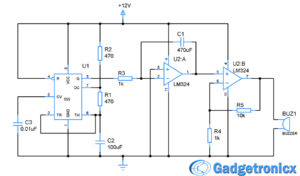 Making a real Siren circuit using timer and Opamp - Gadgetronicx