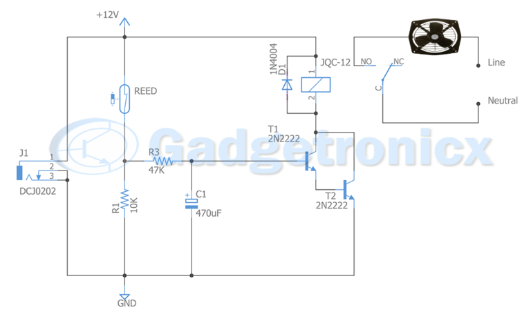 Smart exhaust fan circuit - Gadgetronicx